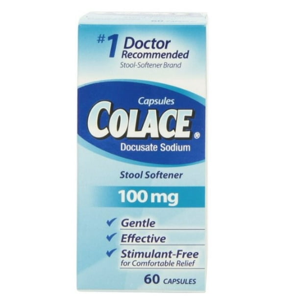 Colace Stool Softner 100 mg Capsules 60 ea (Pack of 3) - Walmart.com ...
