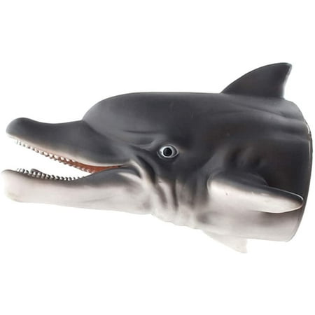 HTCM Dolphin Hand Puppet Toys Soft Rubber Realistic Animal Puppets Toys ...
