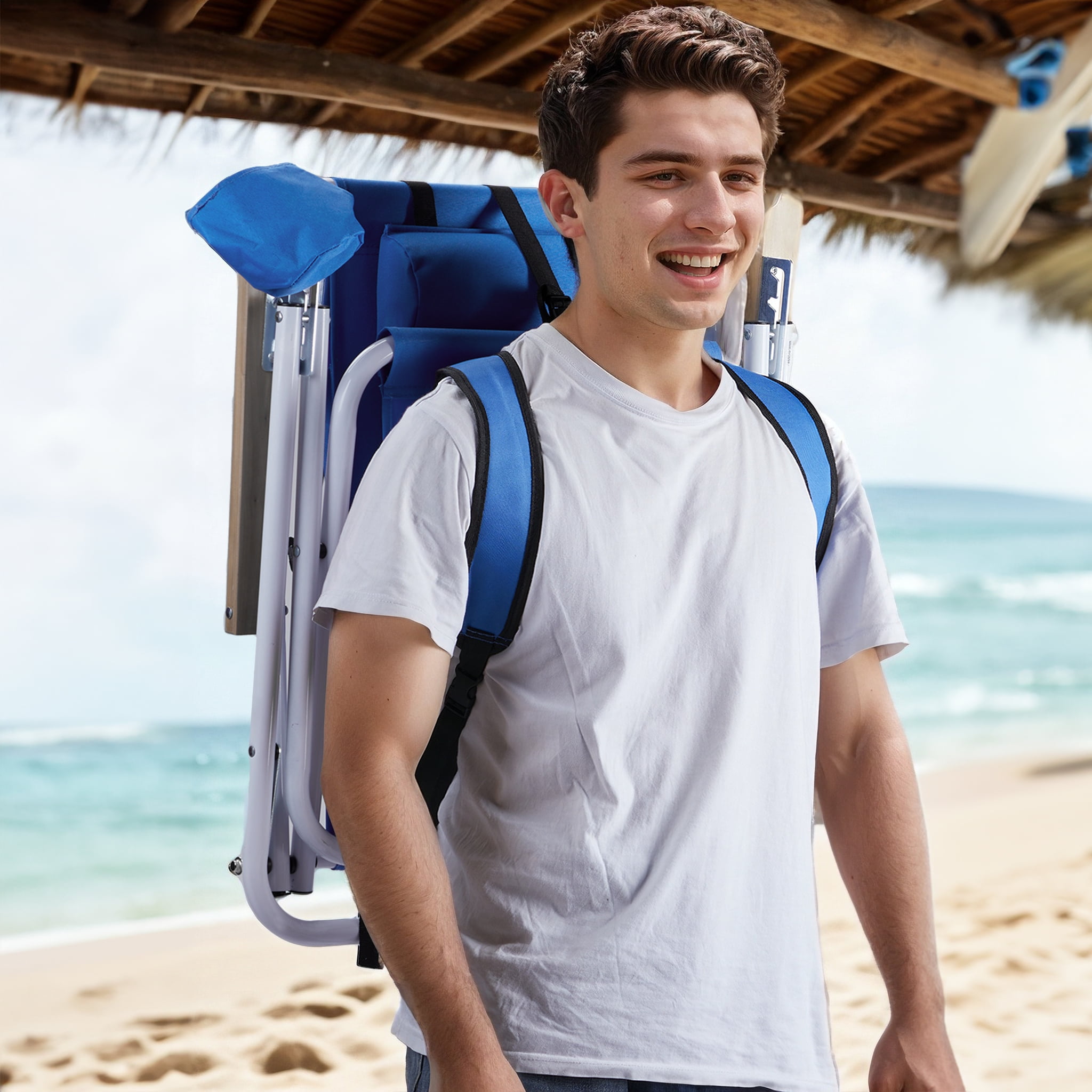 Zero gravity beach chair with backpack store