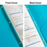 Youngever 6 Pack Heavy Duty Plastic Two Pocket Folders with 3 Prongs ...