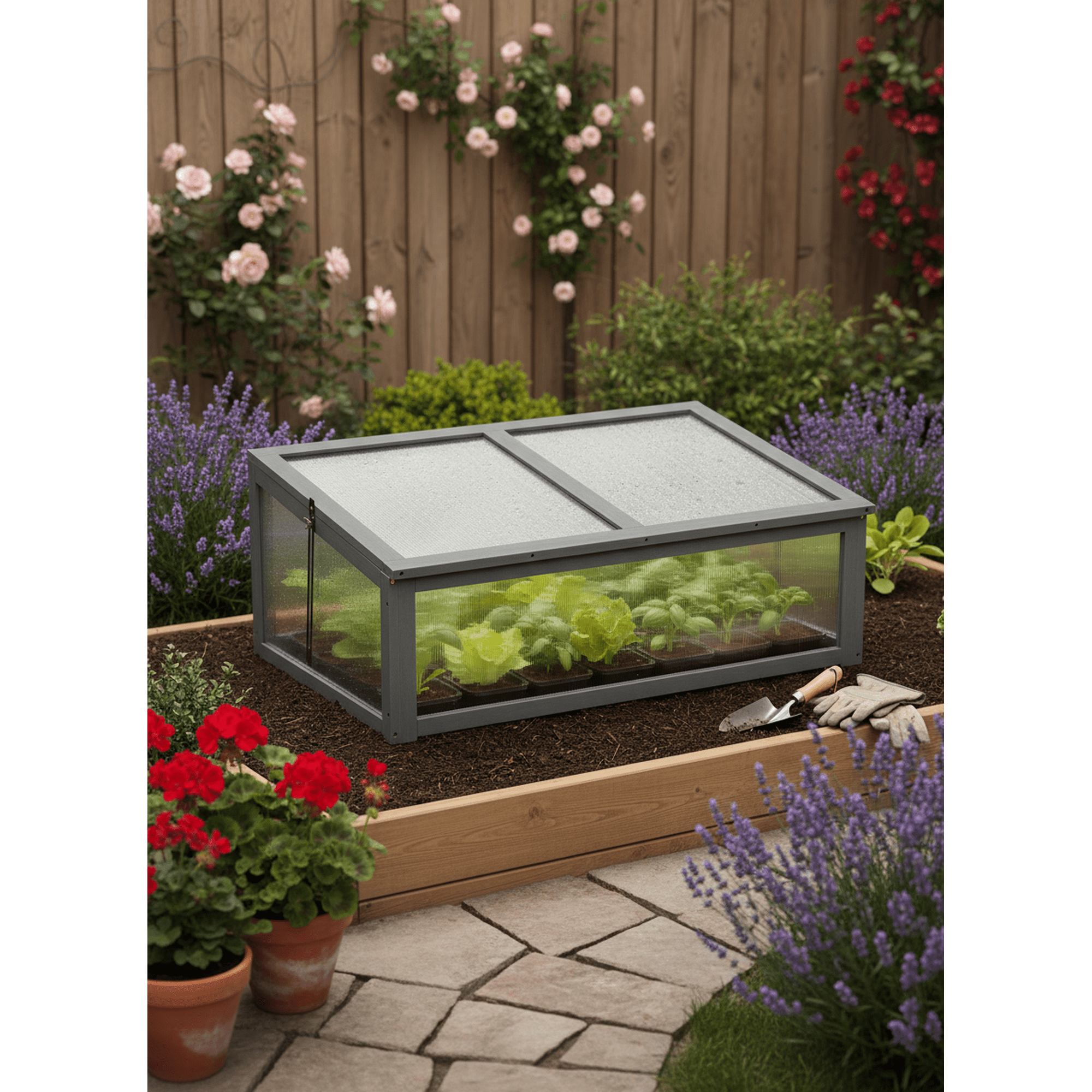 Click here for Unbranded Wooden Cold Frame Greenhouse In Grey For... prices
