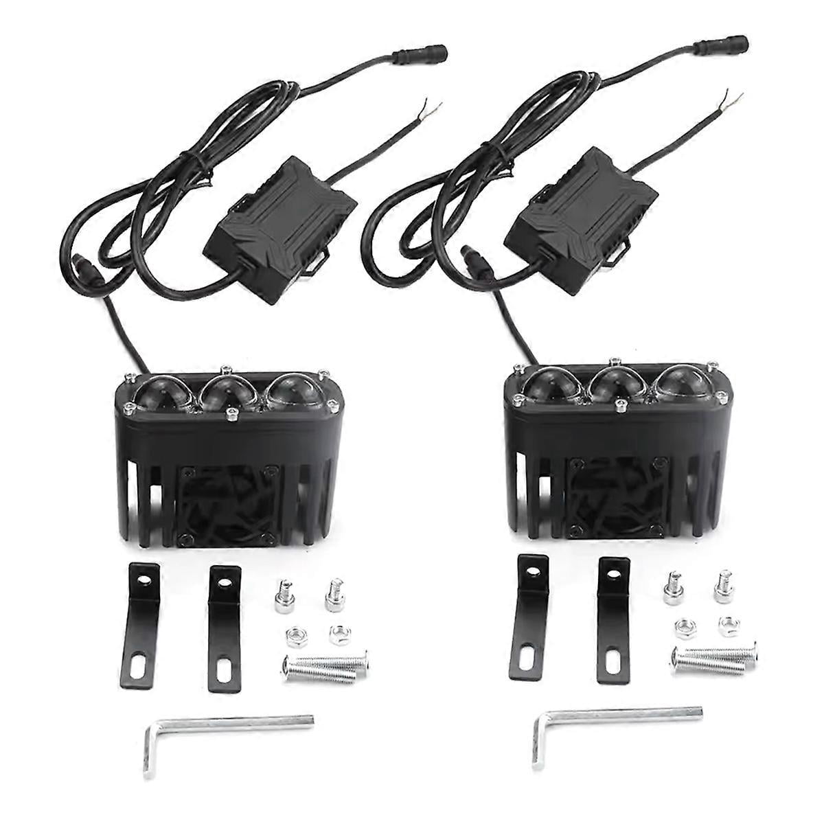 2PC LED Spotlight Pods Motorcycle Car Fog Driving Offroad 30000LM ...