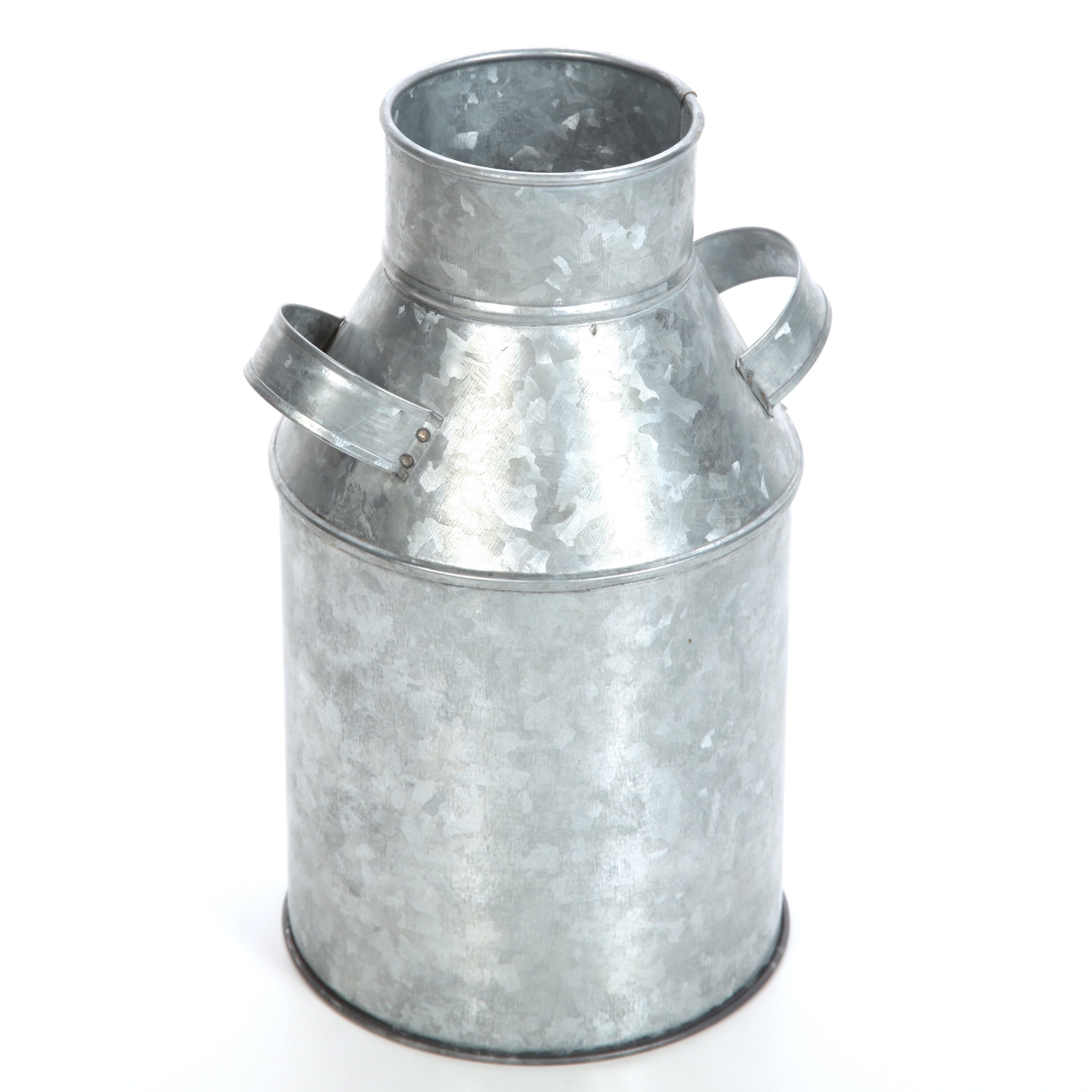 Hosley Silver Galvanized Metal Milk Can - 9.75" High - Walmart.com