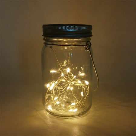 TESNN Yang energy mason jar light led copper wire light string star ...