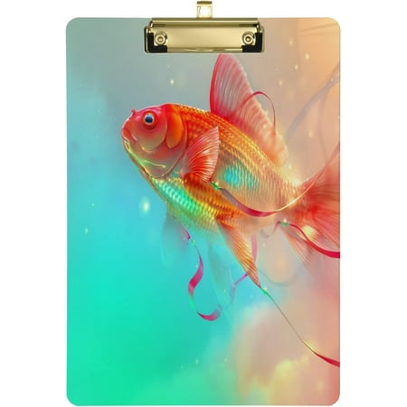 POGLIP Fish Turquoise Red Pink Clipboard Hardboard Wood Nursing Clip ...