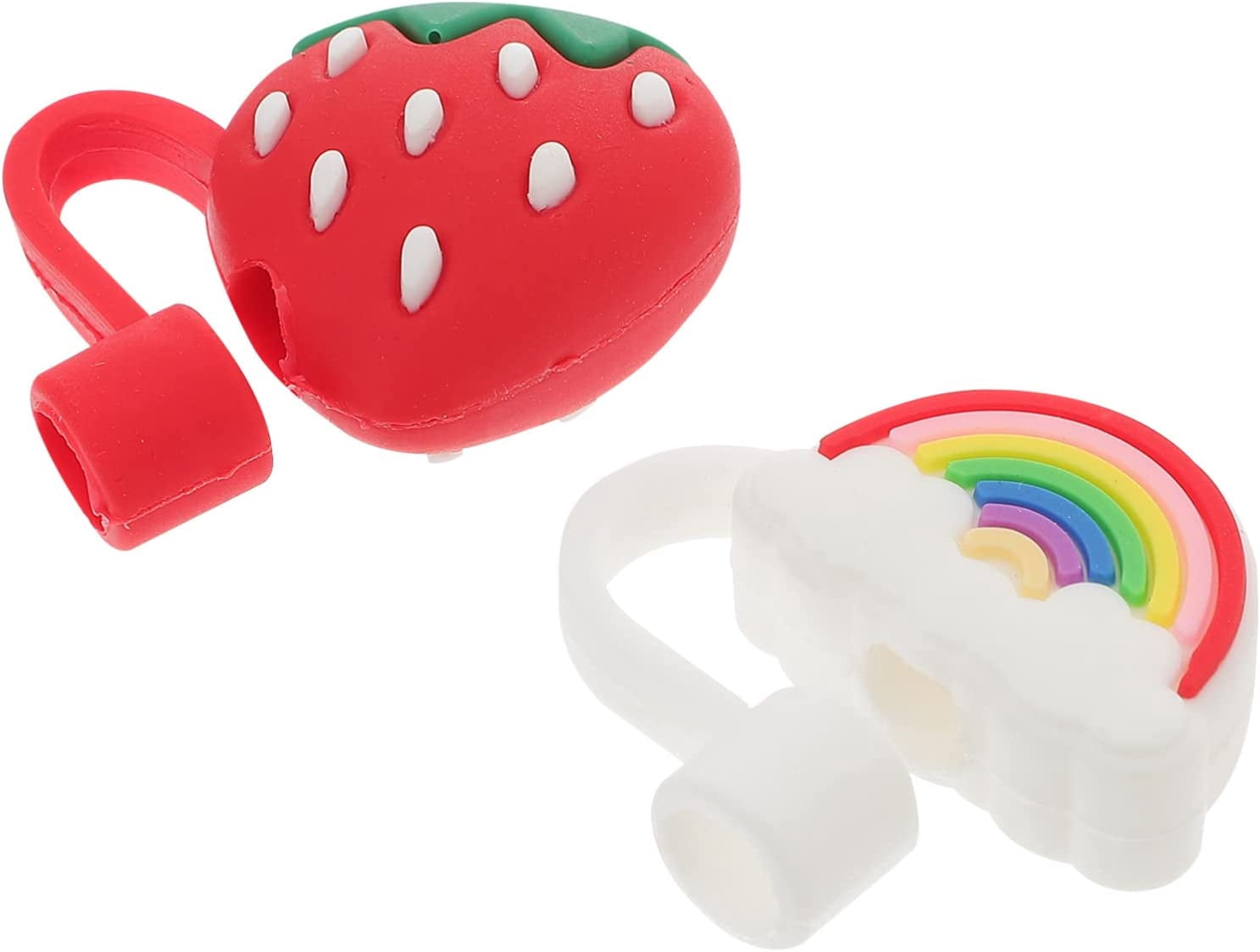 Pink Decor 2Pcs Straw Tips Cover Straw Covers Cap for Reusable Straws ...