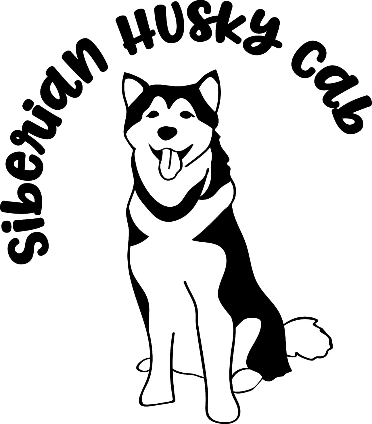Siberian Husky Cab Funny Dog Driving Car Wall Decals for Walls Peel and ...