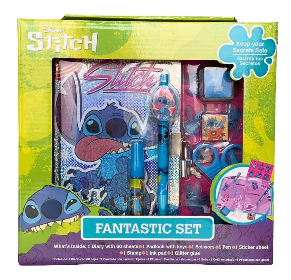 Libreta Tipo Diario Con Candado Stitch C/8 Pzs | Walmart en línea