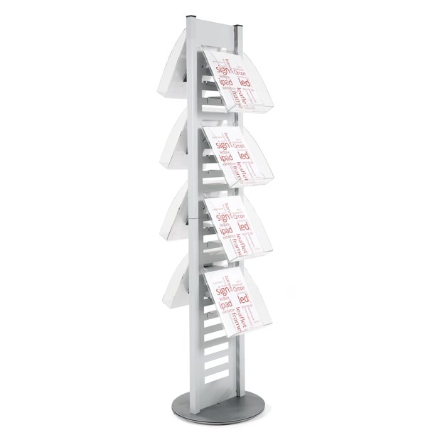 M&T Displays Heavy Duty Literature Rack with 8 pcs. Acrylic Shelf and ...
