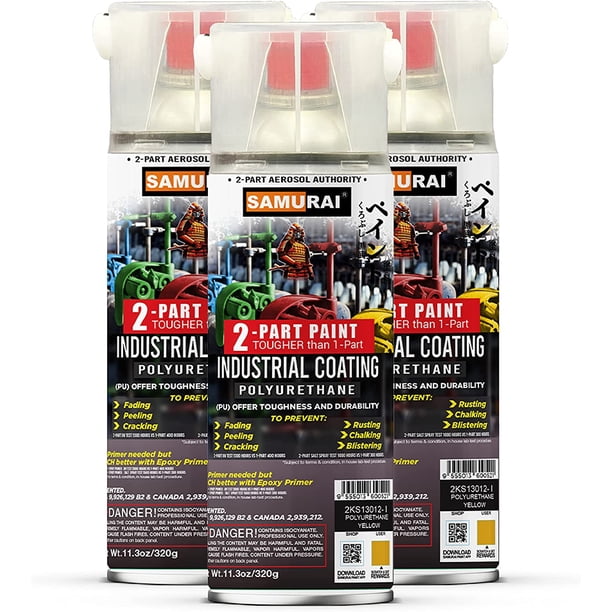 Samurai 2-Part Polyurethane Spray Paint for Industrial - 11.3 Ounce UV ...