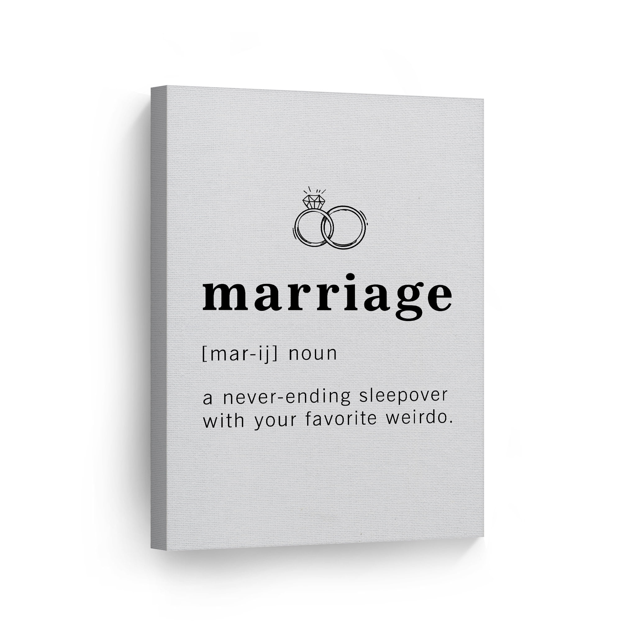 Smile Art Design Funny Noun Dictionary Definition of Marriage Canvas ...