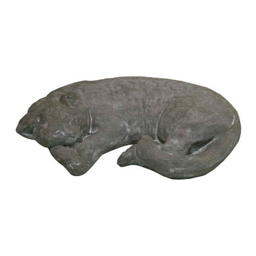 Solid Rock Stoneworks Medium Sitting Bulldog on Base Concrete Statue, 14" Tall, Life Like Color ...