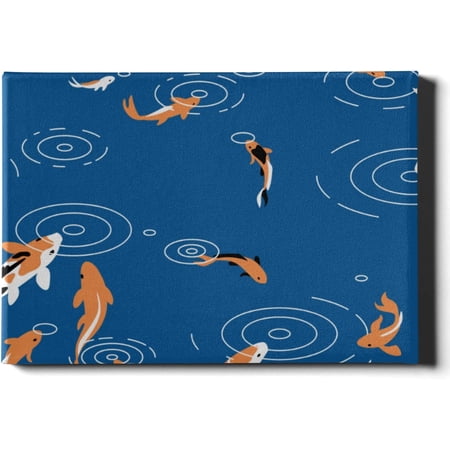 Canavs Wall Art Cute Sea Creatures Fish Blue Carp Living Room Wall Art ...