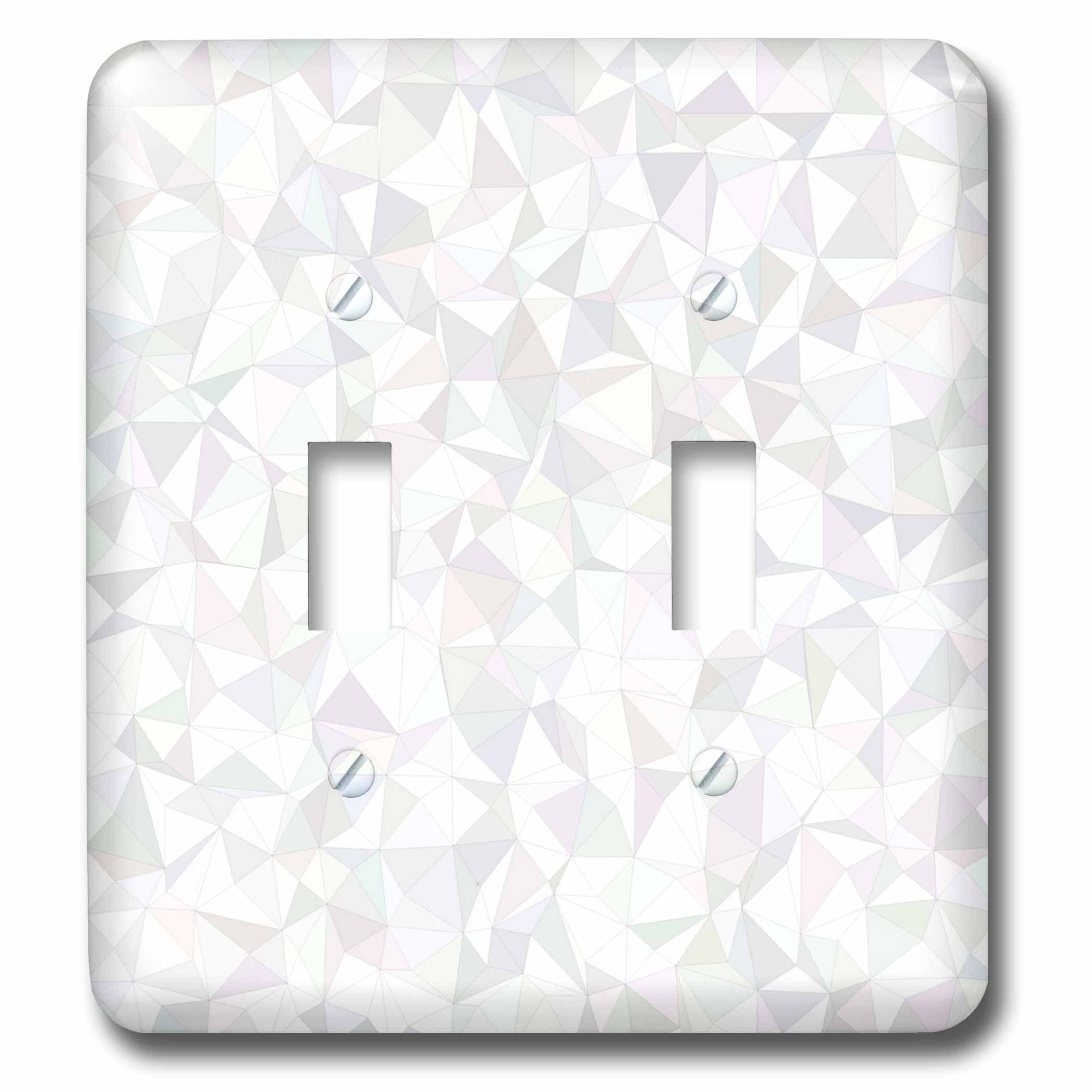 3dRose White irregular triangle mosaic design - Double Toggle Switch ...