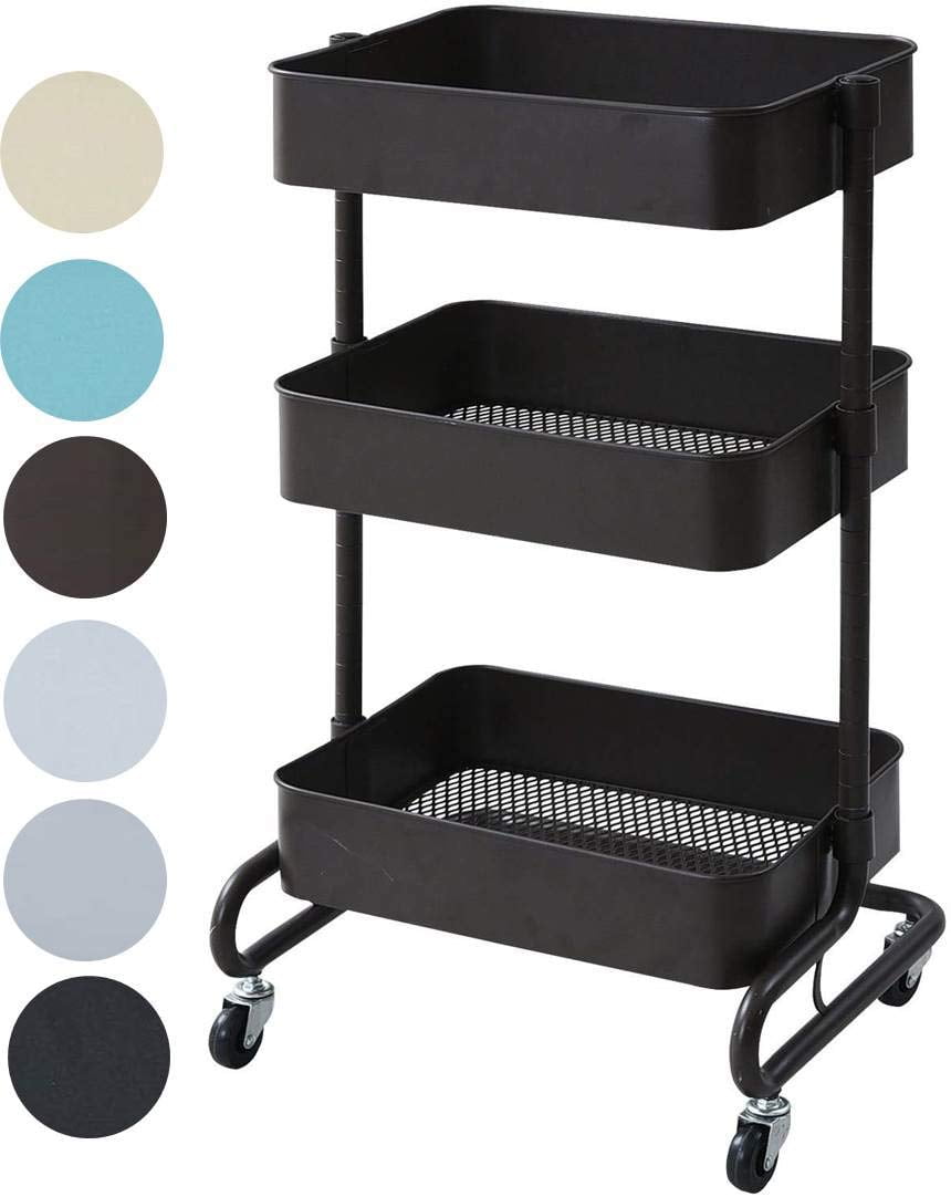 Buy Yamazen Kitchen Wagon Basket Trolley Width 46 x Depth 38 x Height ...