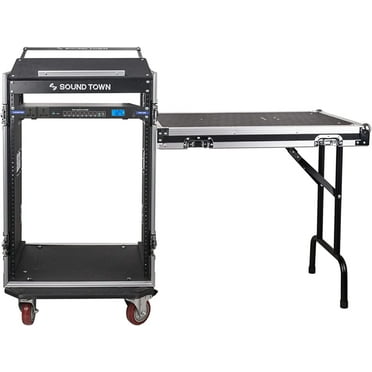 Sound Town 16U PA DJ Rack/Road ATA Case with 11U Slant Mixer Top, 20 ...