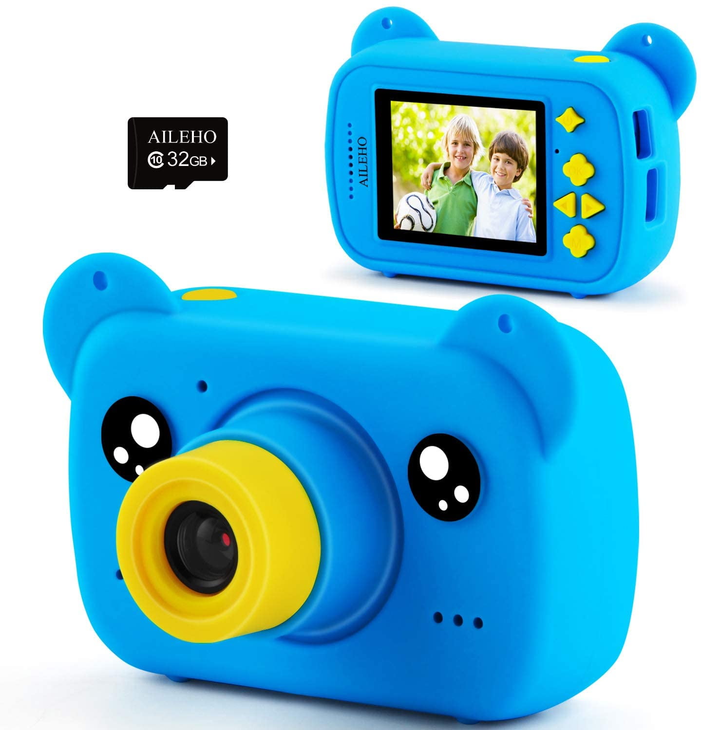 Kids Camera for Boy Blue Bear Cartoon Birthday Children Toy Toddler ...