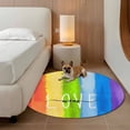 7ft Round Rug Rainbow Area Rugs for Living Room Bedroom Washable Non ...