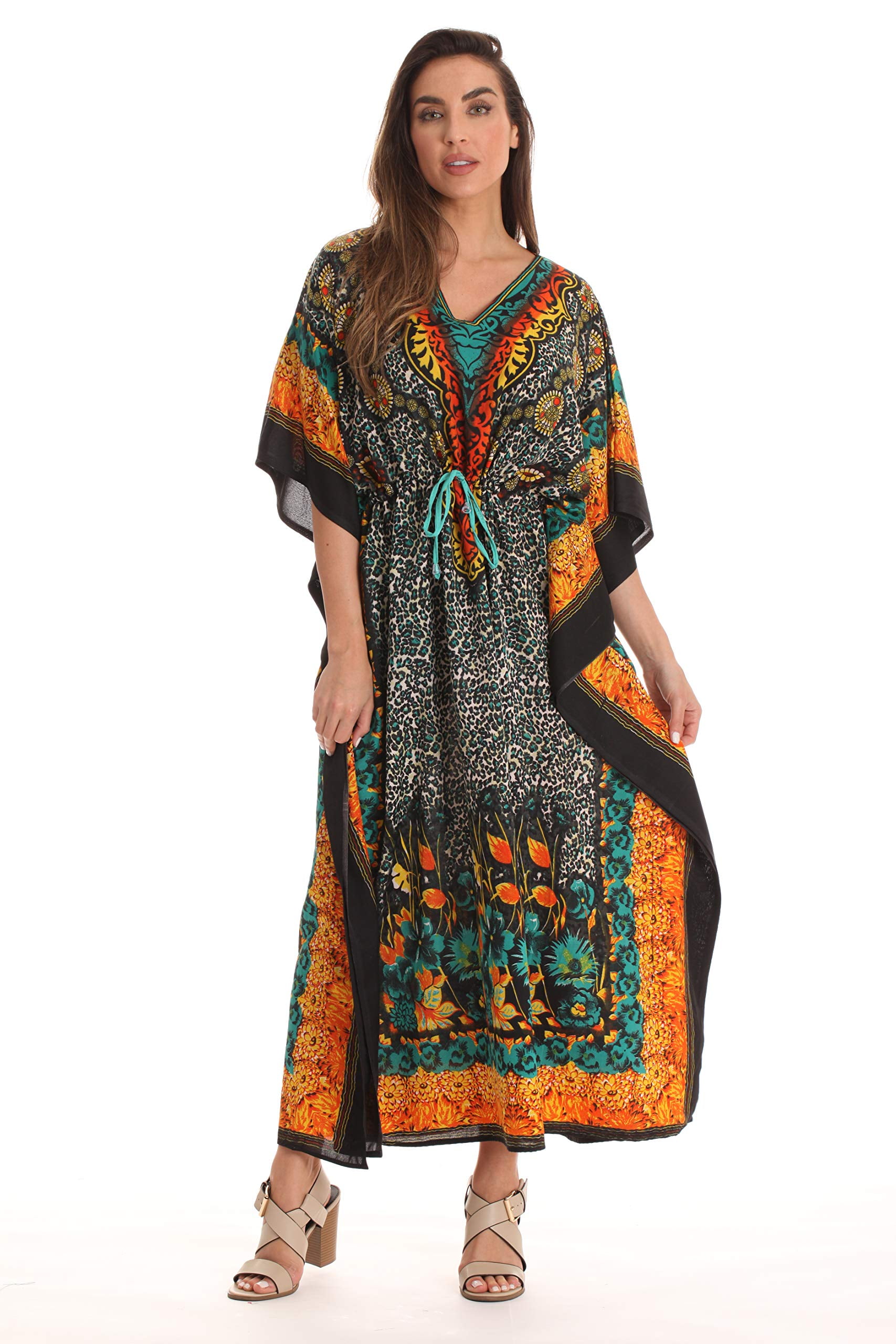Riviera Sun Long Dashiki Caftan / Caftans for Women (Animal Print, 2X ...