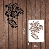 Flowers Leaf Stencil A4 Size Hawaii Flower Stencil Rectangle Hibiscus ...
