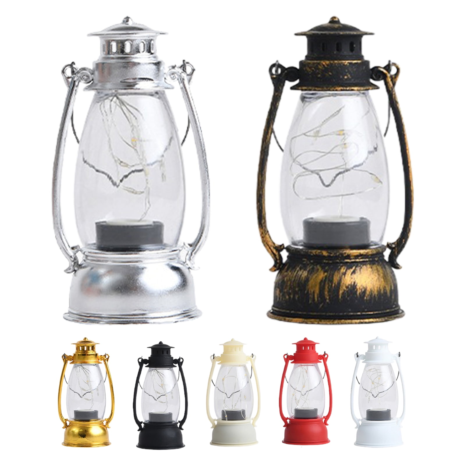 Dengjunhu Vintage Lantern Flame Light Antique Copper LED Metal Lantern ...