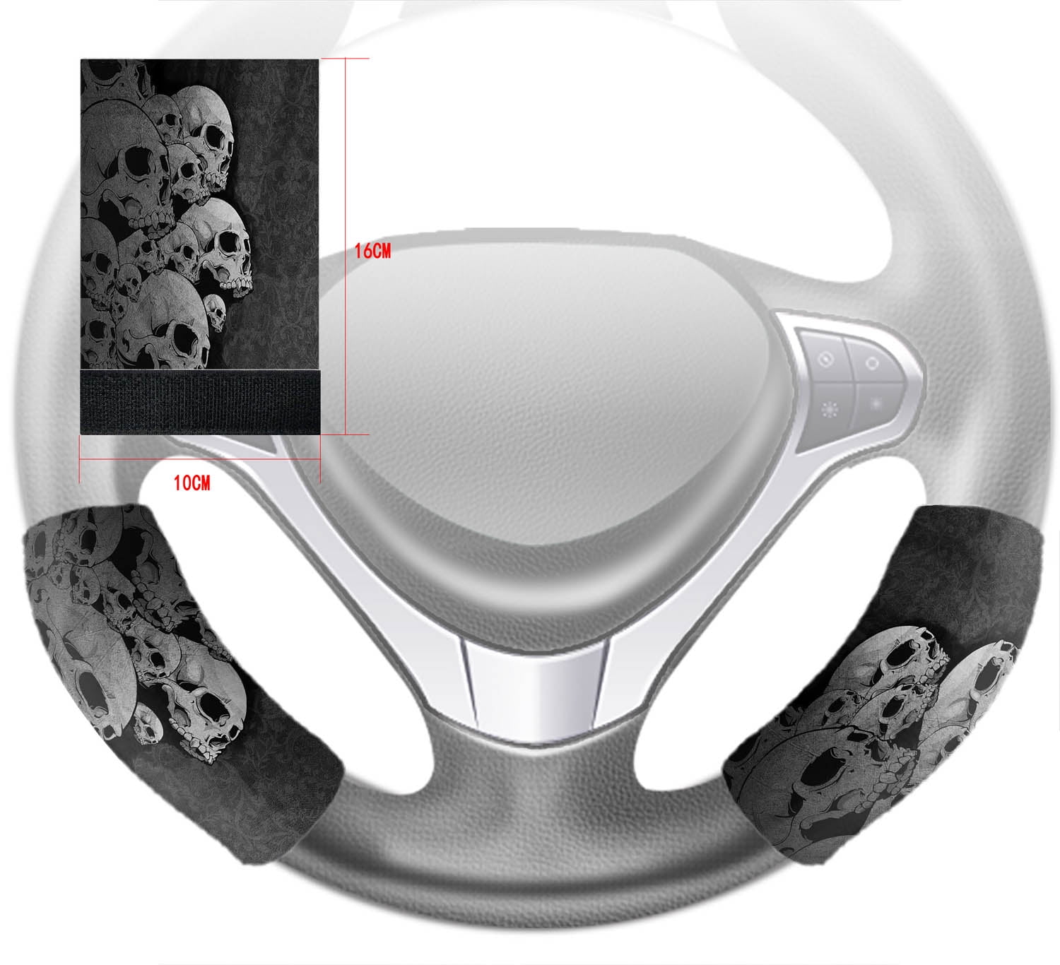 GCKG Fashion Skull Steering Wheel Cover Anti-slip Wheel Sleeve ...