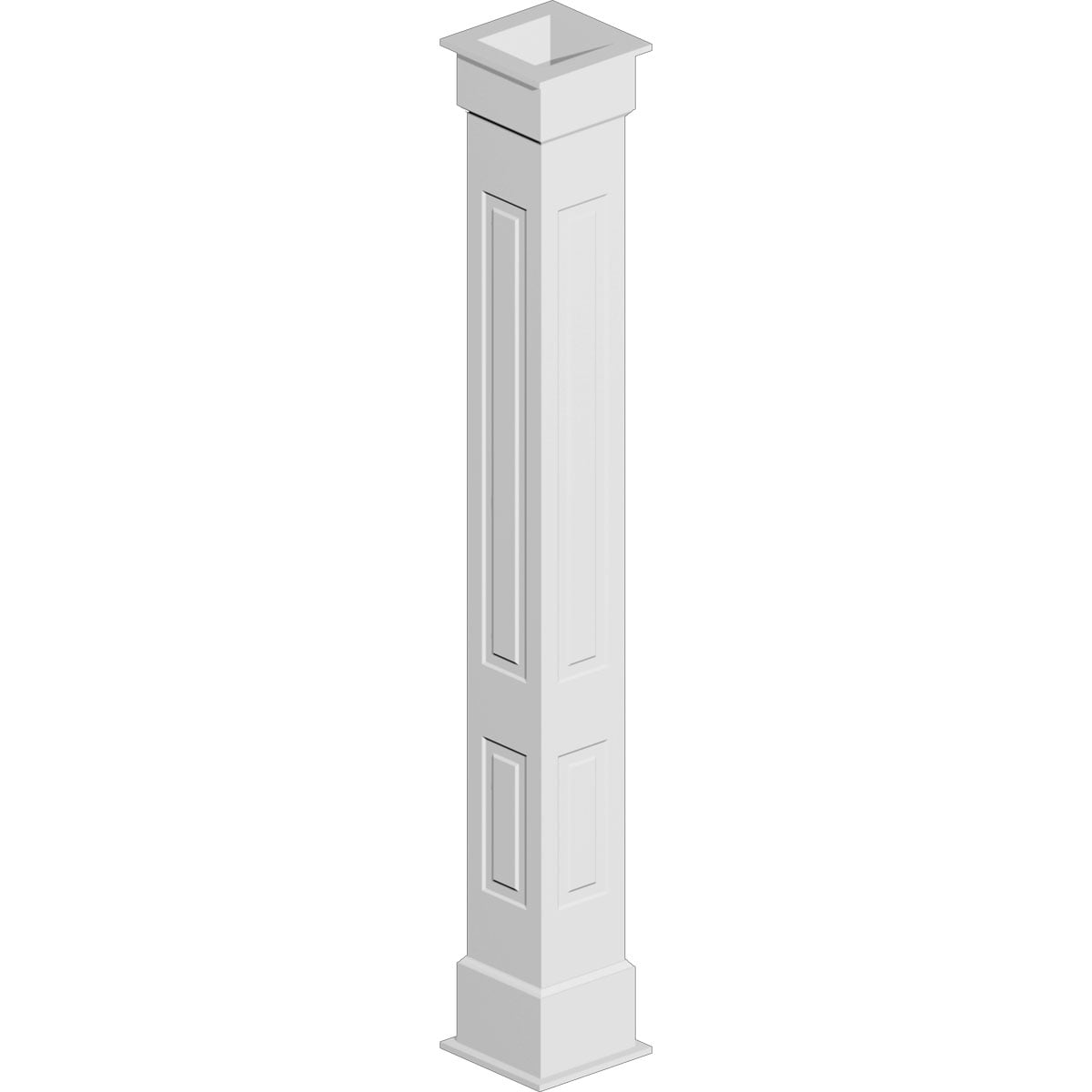 8" Width x 120" Height Non-Tapered Double Raised Panel Fypon Column ...
