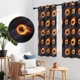 Basketball and Flame Black Pattern Blackout Curtains,Triple Weaved ...