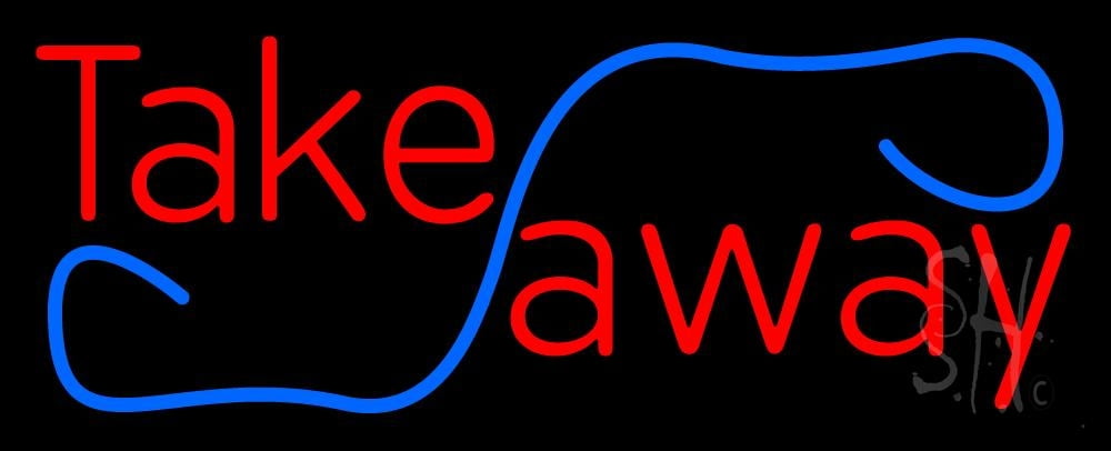 Take Away LED Neon Sign 10 x 24 - inches, Clear Edge Cut Acrylic ...