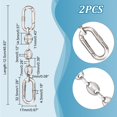 1box 2Pcs 304 Stainless Steel Oval Link Bag Extender Chains with Zinc ...