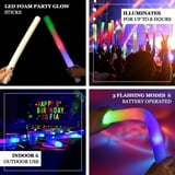 Efavormart 20 Pack Multicolor LED Foam Glow Sticks With 3 Flashing ...