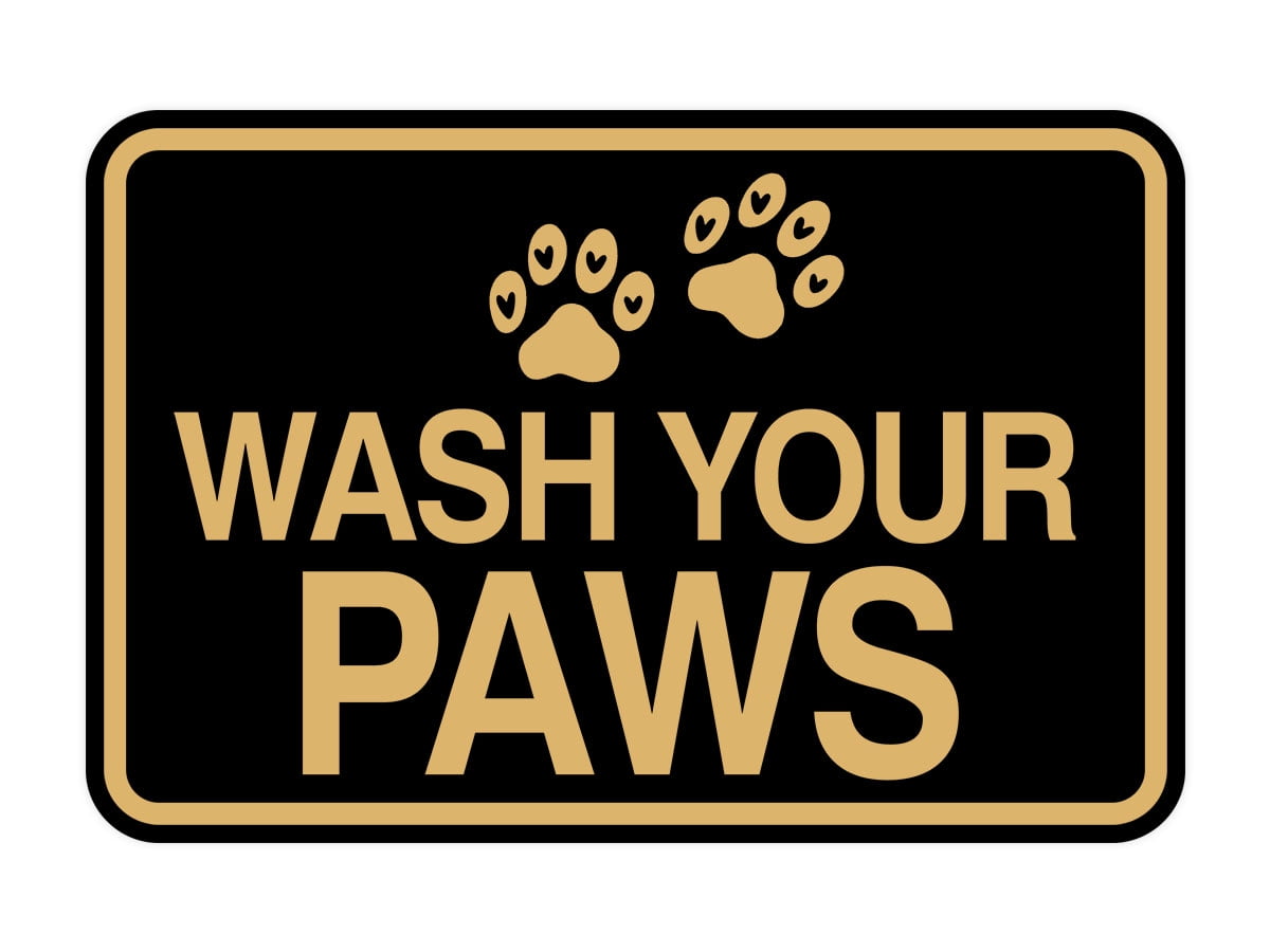 Signs ByLITA Classic Framed Wash Your Paws Sign (Black Gold) - Large ...