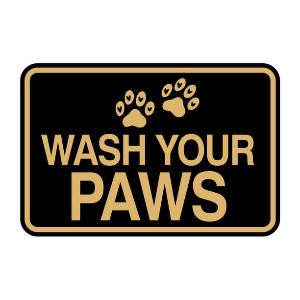 Signs ByLITA Classic Framed Wash Your Paws Sign (Black Gold) - Large ...