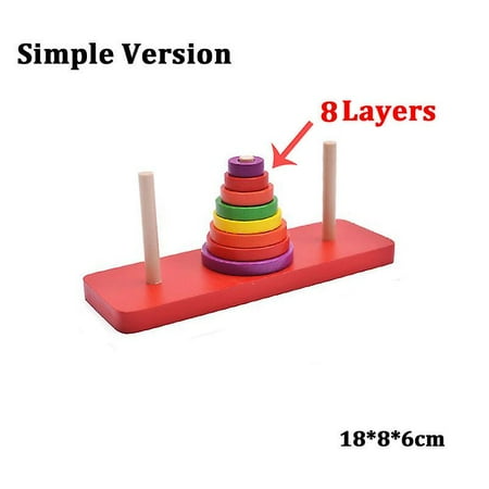 Hanoi Tower Animal Rainbow Stacking Ring Tower Stacking Blocks Kids ...