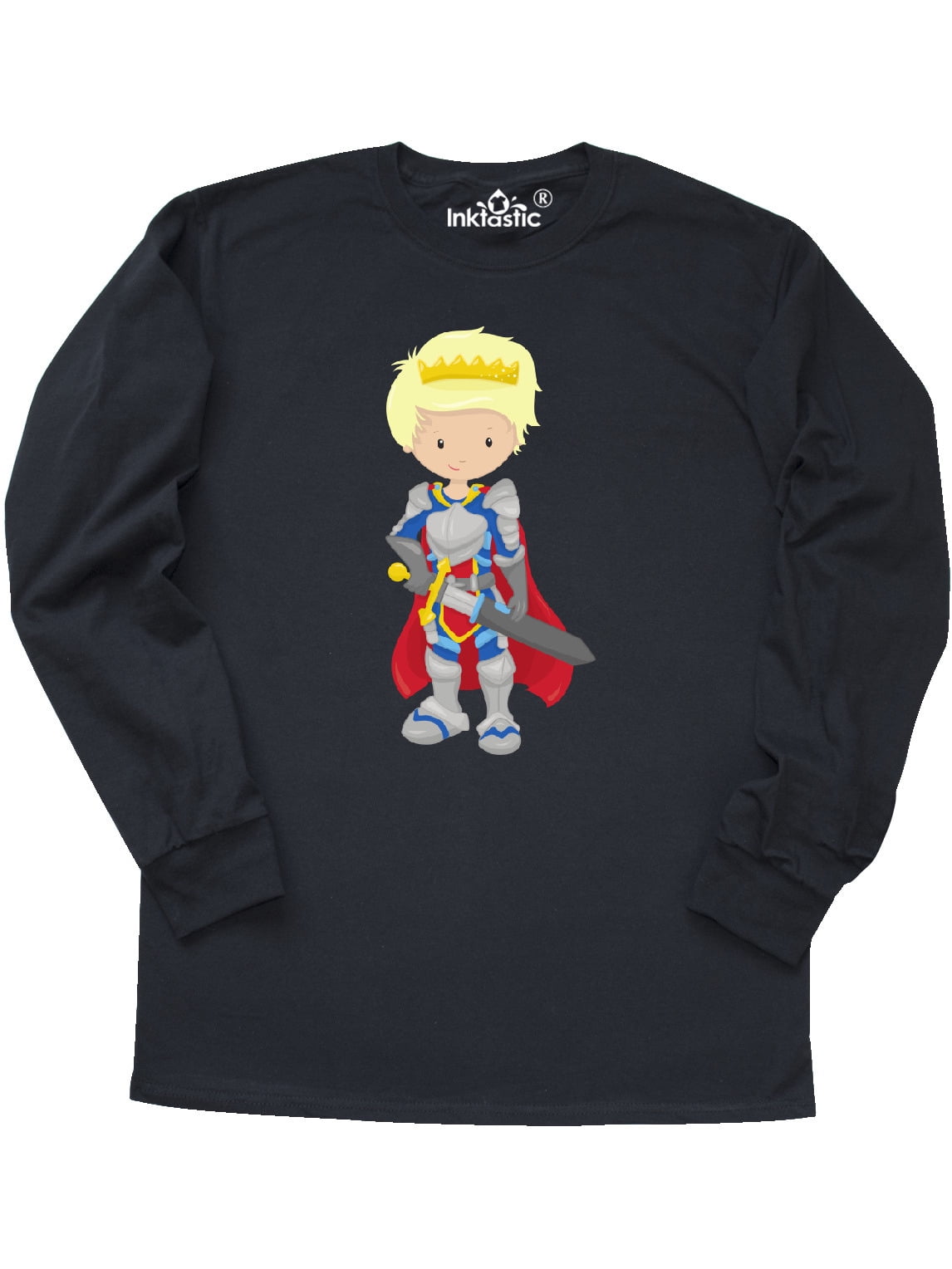 Inktastic Boy Prince, Knight In Shining Armor, Blond Hair Long Sleeve T ...