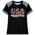 America 250 Shirts for Women Patchwork Print Crew Neck Short Sleeve ...