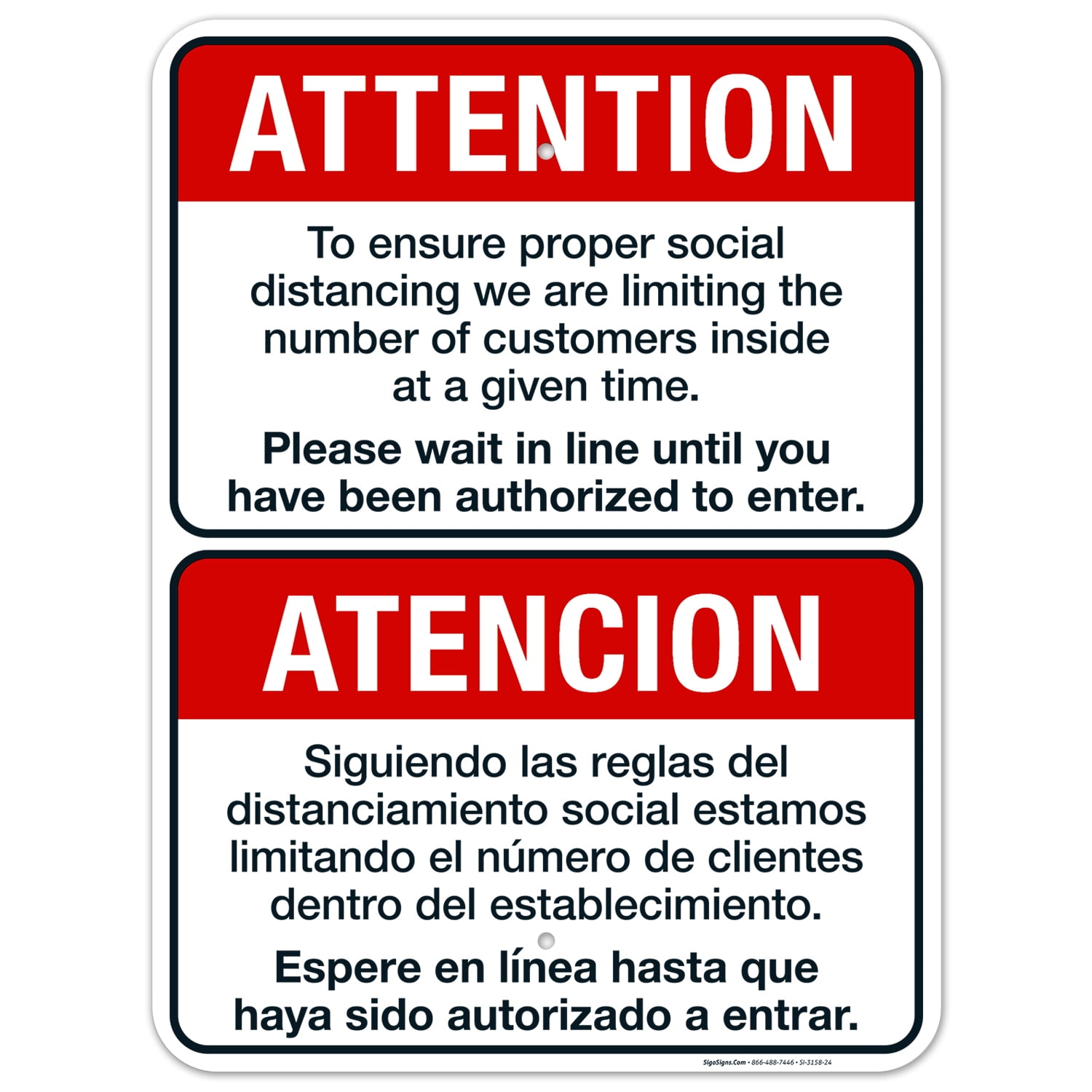 Bilingual Social Distancing Sign, Social Distance Sign, English Spanish ...