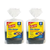 Glad Take-Aways Food Storage Containers, 38oz Rectangle, 80 piece, 2 ...