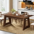 Tribesigns 63" Wooden Kitchen Table for 4-6 People, Farmhouse Dining ...