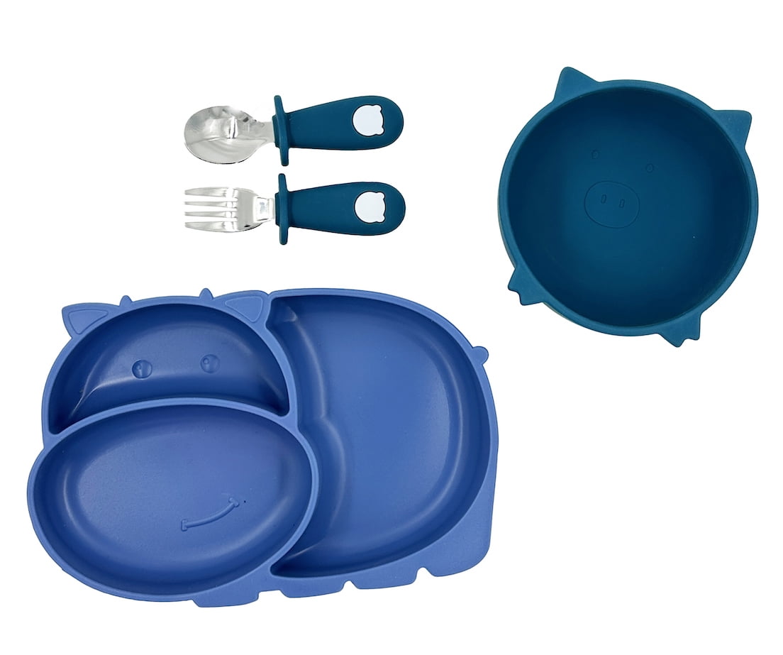 Vajilla para Bebé, Plato con Divisiones, Plato Hondo y Cubiertos, Plato ...