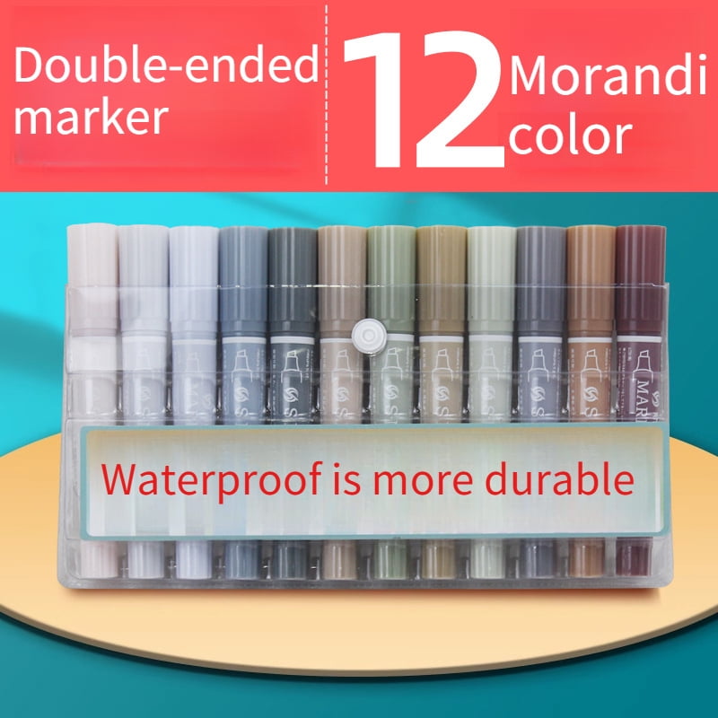 Marker pen 24 color watercolor pen set oily double-ended marker color ...