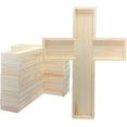 12 Pack 9 Inches Unfinished Wood Crosses Natural Solid Wooden Cross ...