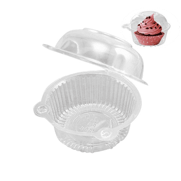 Semfri BPA-Free Plastic Cupcake Holders, Muffin Box with Airtight Dome ...