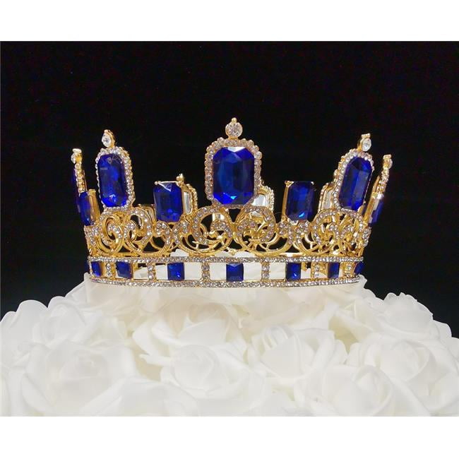 Tian Sweet 34042-RB 11.7 oz Large Royal Blue King Crown Cake Topper ...