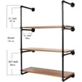 4-Tier Industrial Pipe Shelving Bracket System, Black Iron Wall Mount ...