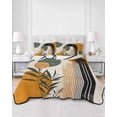 Boho Orange Quilts Bedding Set California King Modern Abstract Orange ...