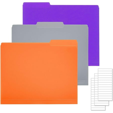 Plastic File Folders 50PCS Heavy Duty Plastic Folders 1/3 Cut Tab ...