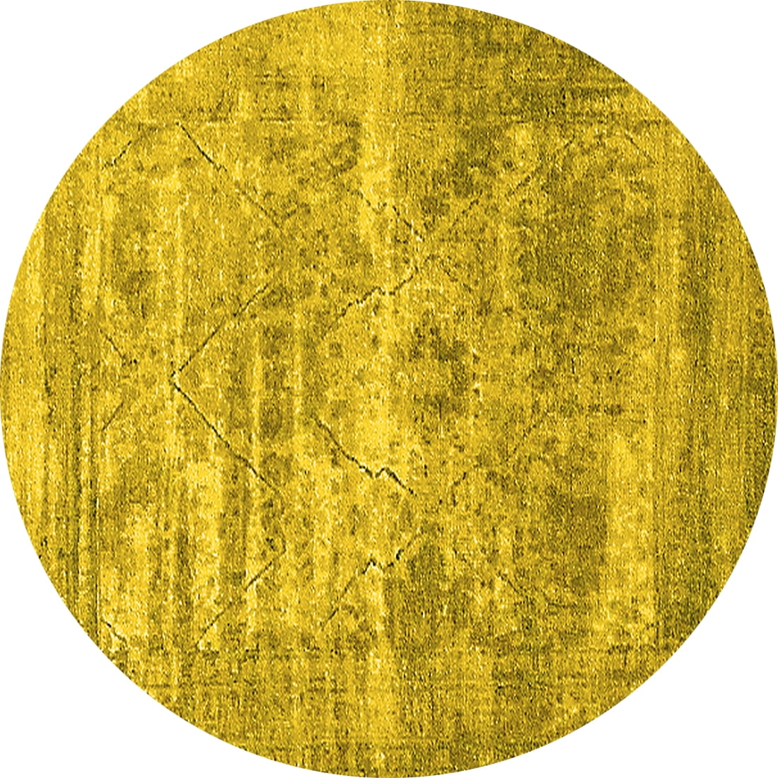 Ahgly Company Indoor Round Oriental Yellow Industrial Area Rugs, 3 ...