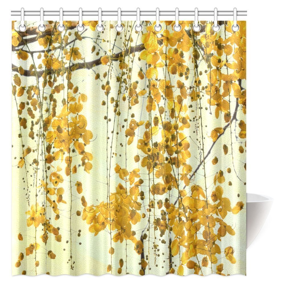 MYPOP Thailand Native Brilliant Yellow Flowers Shower Curtain, Cassia ...