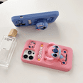 Blue silicone phone case with stand, drop and shock resistant ...
